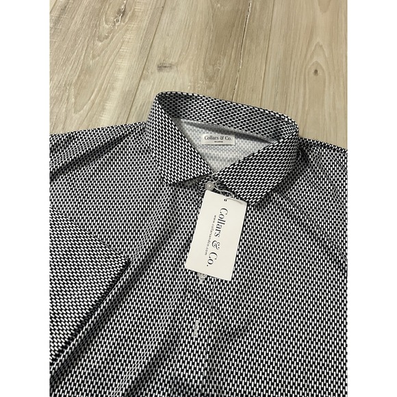 Collars & Co. | Shirts | Collars And Co Short Sleeve Polo Aop Geometric ...